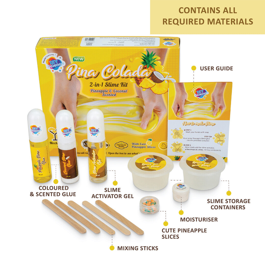 DIYScience® Pina Colada 2-in-1 Slime Kit | Tropical Fun – FundooLabs