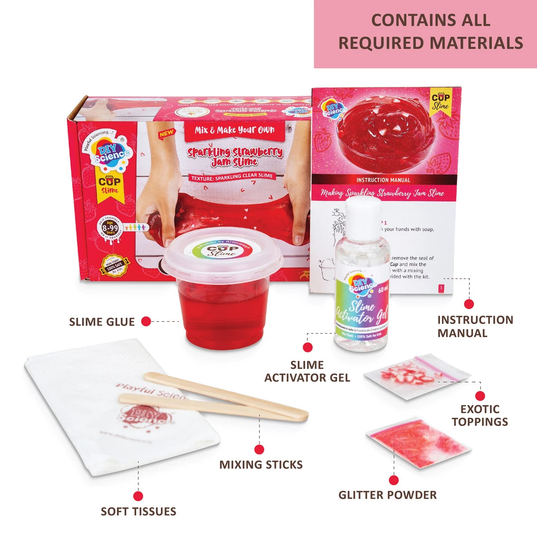 Sparkling Strawberry Jam Slime Kit – DIY Fun for Kids! – FundooLabs