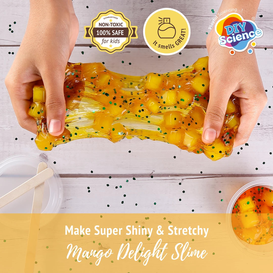 Mango Delight Slime Kit for Kids – Stretchy & Scented Fun – FundooLabs