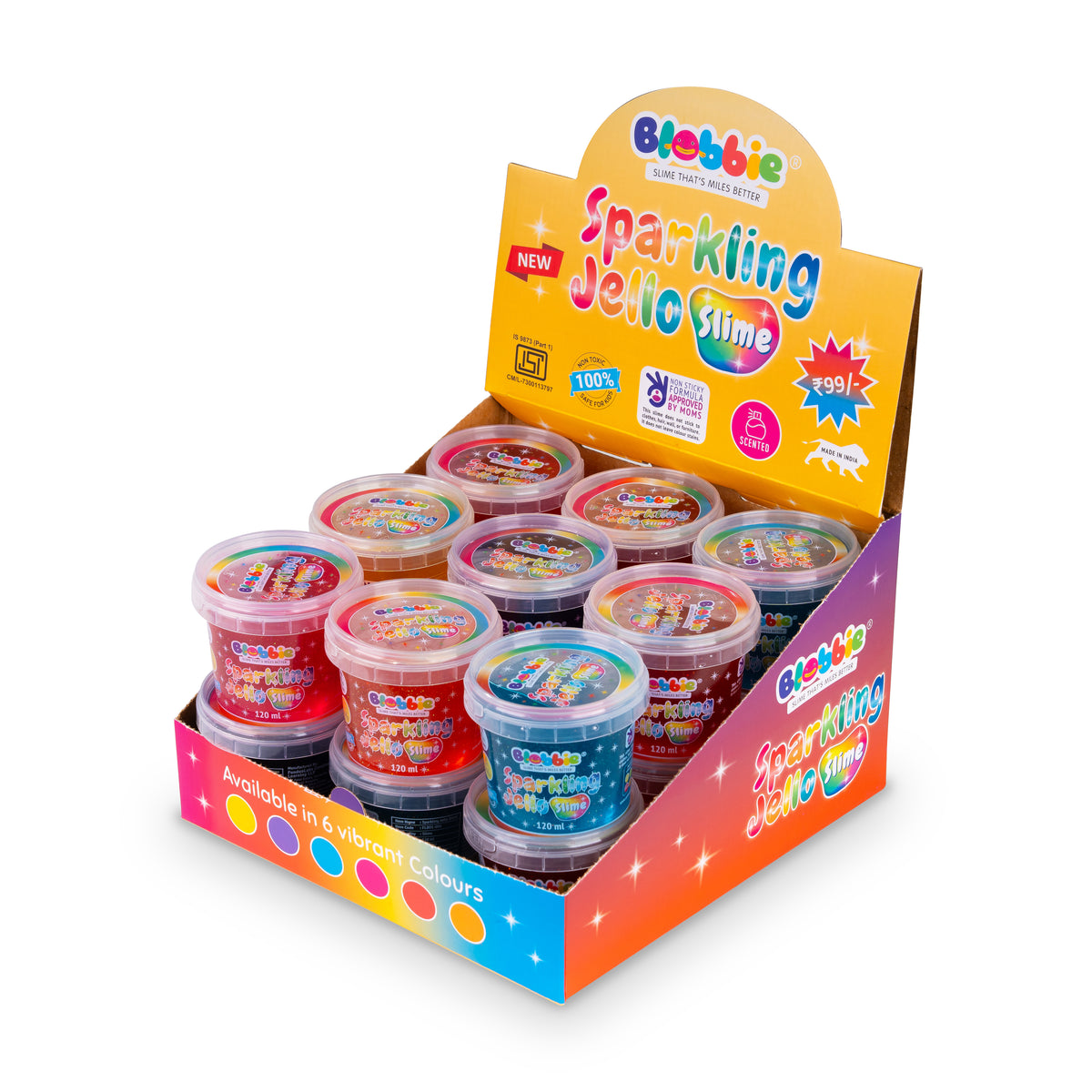 Blobbie® Sparkling Jello Slime Pack of 18 – Glittery Fun – FundooLabs
